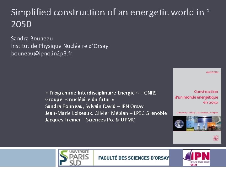 Simplified construction of an energetic world in 1