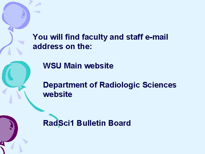 Weber State University Department of Radiologic Sciences Computer