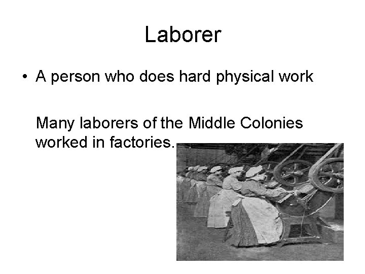 Chapter 6 Middle and Southern Colonies Vocabulary Review