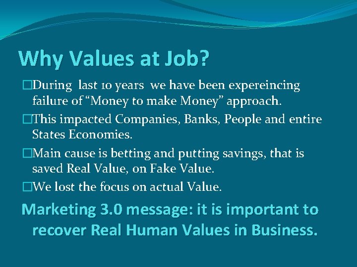 My Values Proposition Values Importance in my Professional