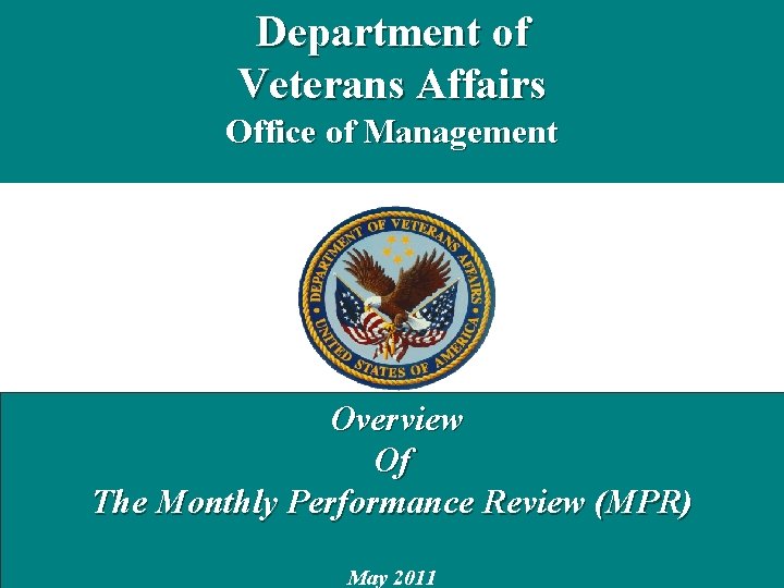 Department of Veterans Affairs Office of Management Overview