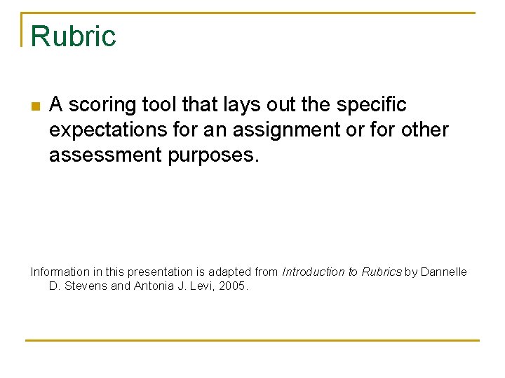 Assessment Rubrics Los Angeles City College Assessment Team