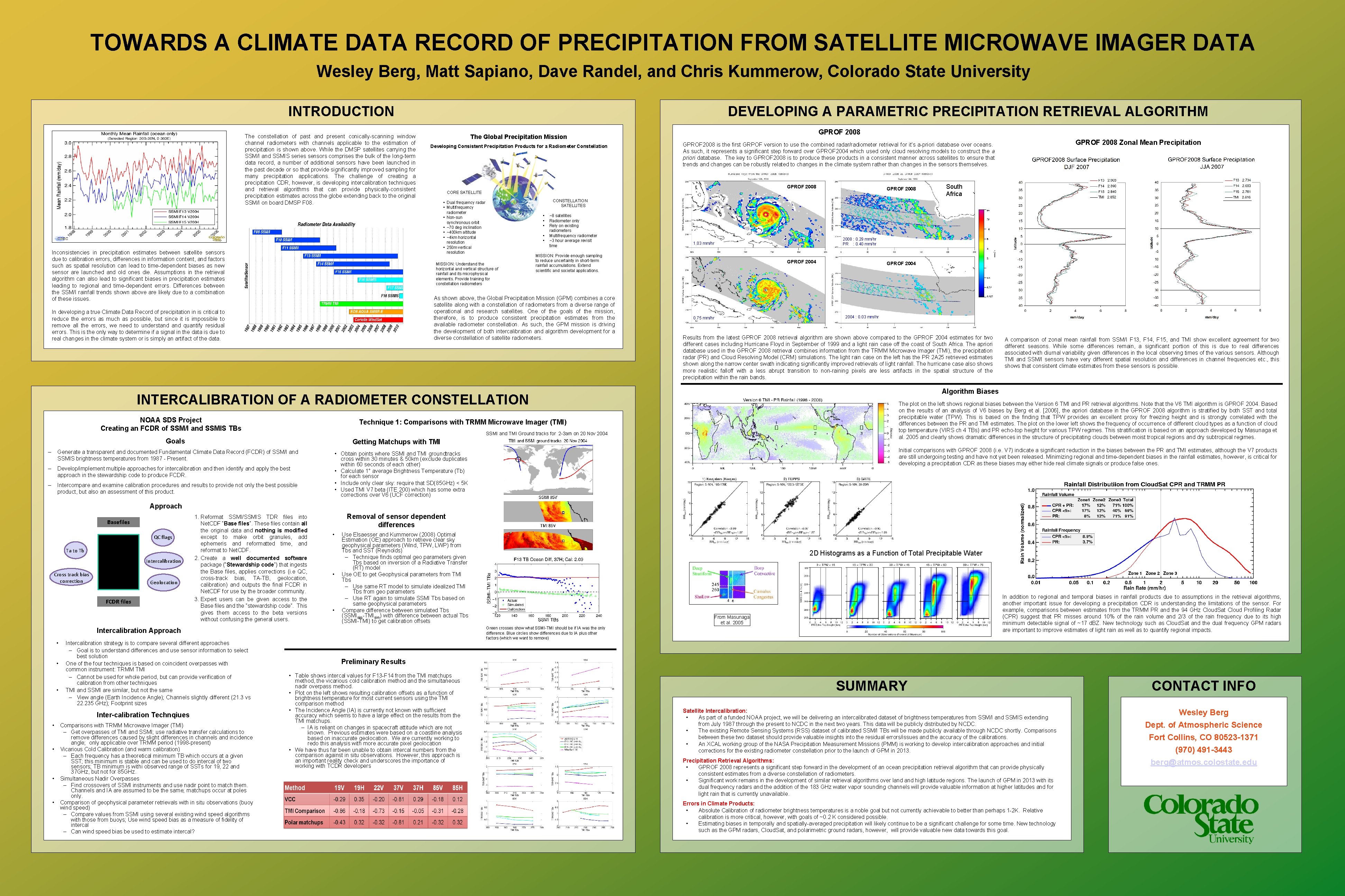 TOWARDS A CLIMATE DATA RECORD OF PRECIPITATION FROM