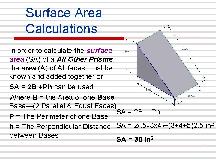 Mass Property Analysis The size volume surface area