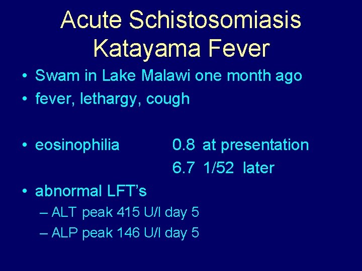 Eosinophilia Mike Brown Hospital for Tropical Diseases UCLH
