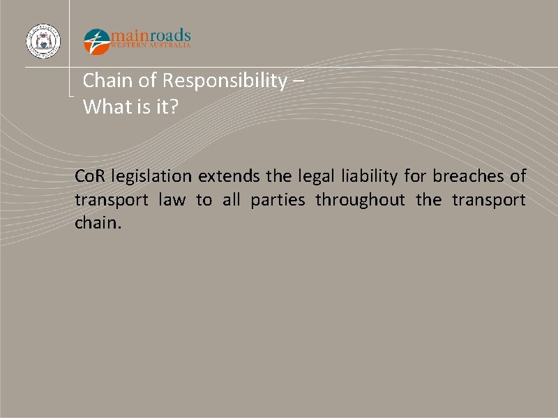Implementation of Chain of Responsibility Co R Legislation