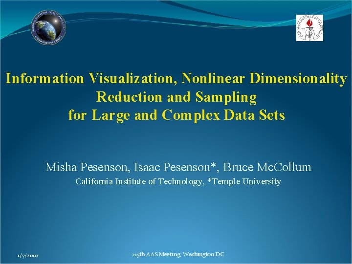 Information Visualization Nonlinear Dimensionality Reduction and ...
