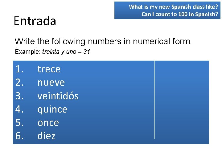 Entrada What is my new Spanish class like