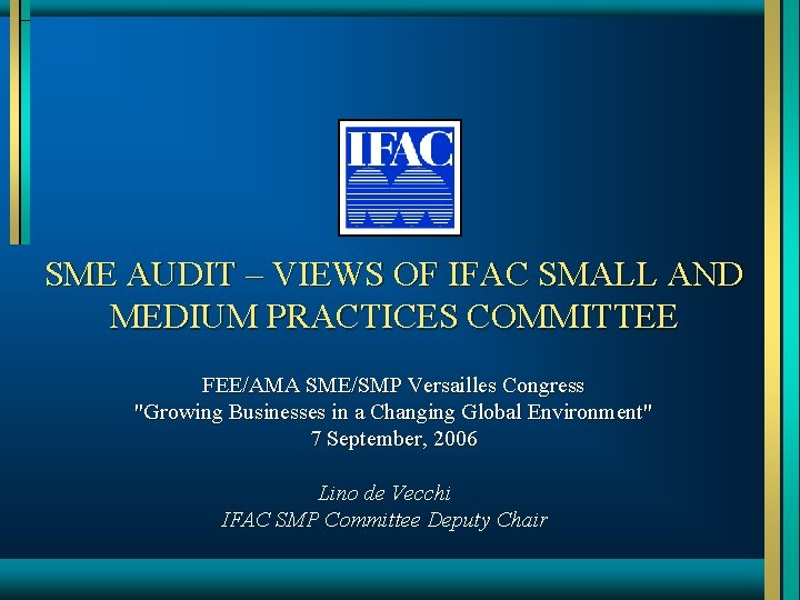 SME AUDIT VIEWS OF IFAC SMALL AND MEDIUM