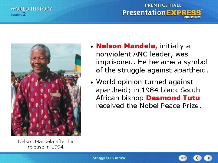 Section 2 Objectives Understand South Africas struggle for
