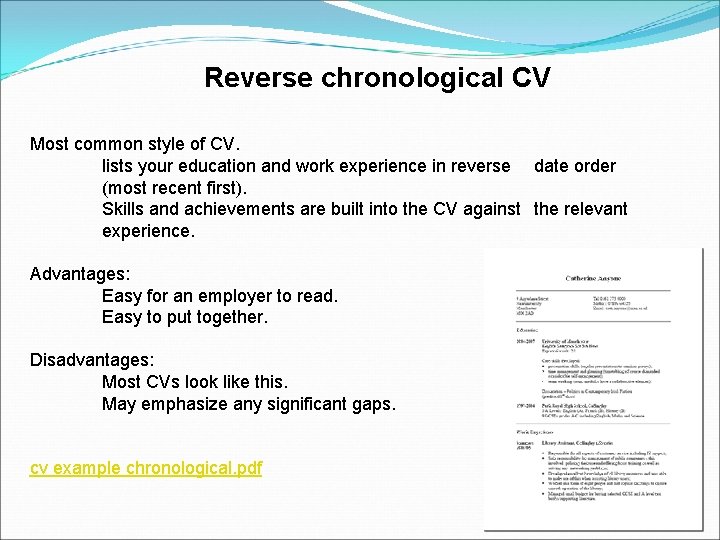 How to write a CV in English Curriculum