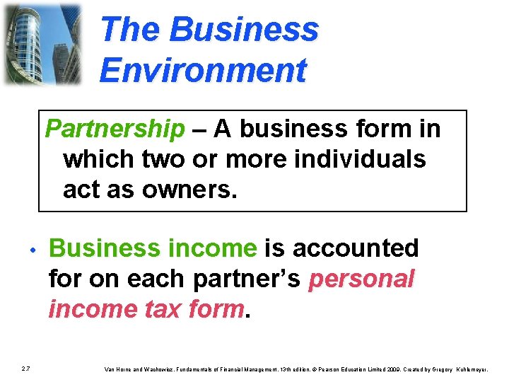 Chapter 2 The Business Tax and Financial Environments