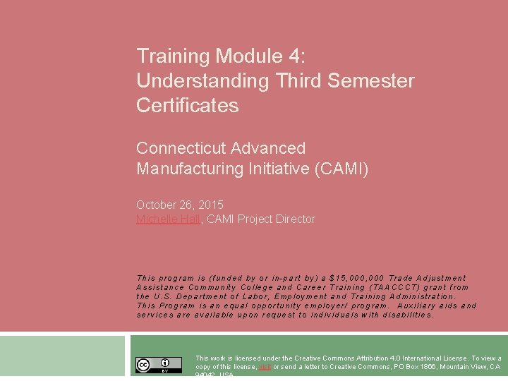 Training Module 4 Understanding Third Semester Certificates Connecticut