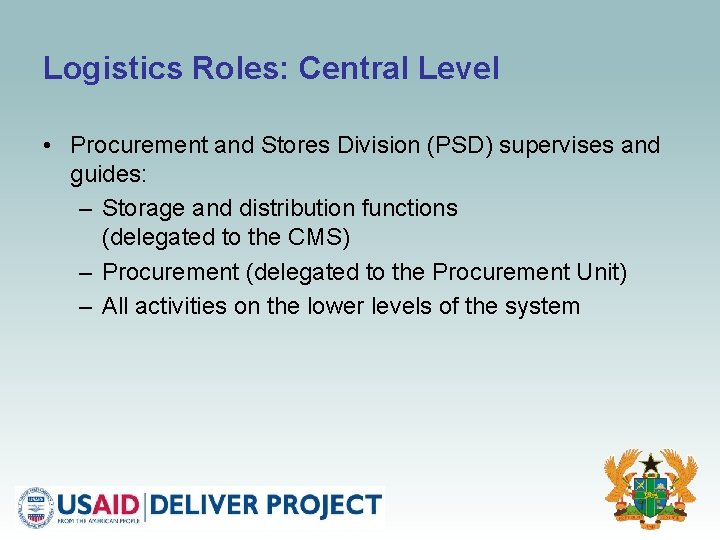 Health Supply Chain Management Session 6 Facilities Staffing