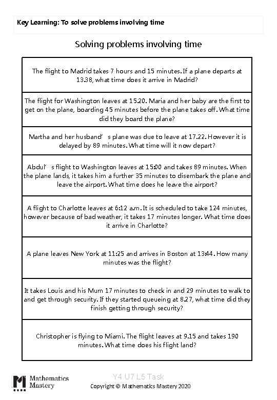 Key Learning To read write and convert time
