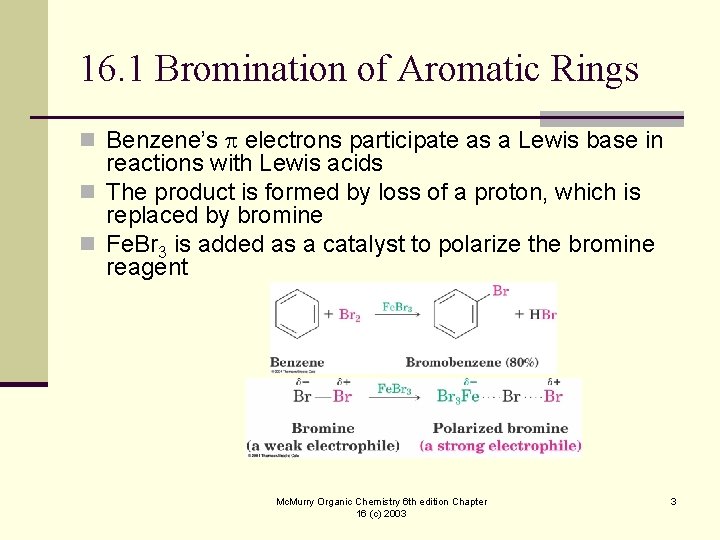 16 Chemistry of Benzene Electrophilic Aromatic Substitution Based
