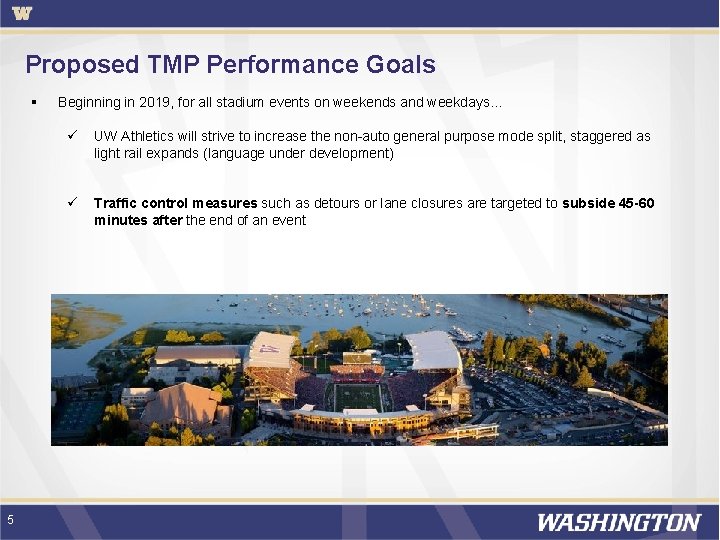Husky Stadium Transportation Management Plan Modernization Project New