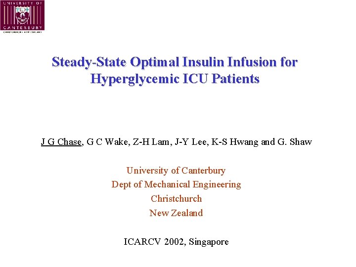 SteadyState Optimal Insulin Infusion for Hyperglycemic ICU Patients