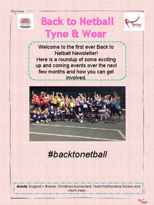 Back to Netball Tyne Wear Welcome to the