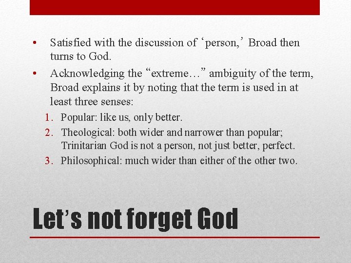Philosophy 224 Divine Persons Pt 1 Broad is
