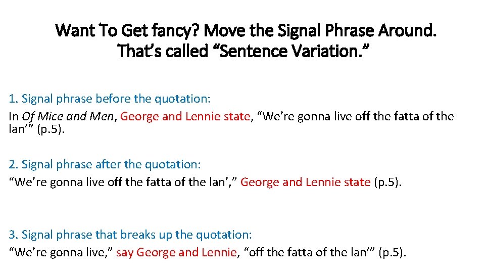 Handling Quotations A MiniLesson on Signal Phrases and