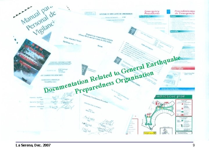 ESO Documentation and Considerations for Major Emergencies ESO