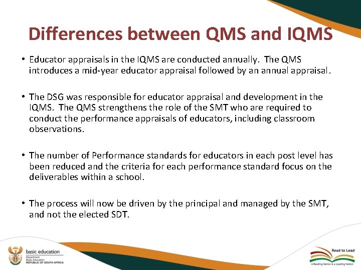 QUALITY MANAGEMENT SYSTEM QMS for SCHOOLBASED EDUCATORS PRINCIPALS