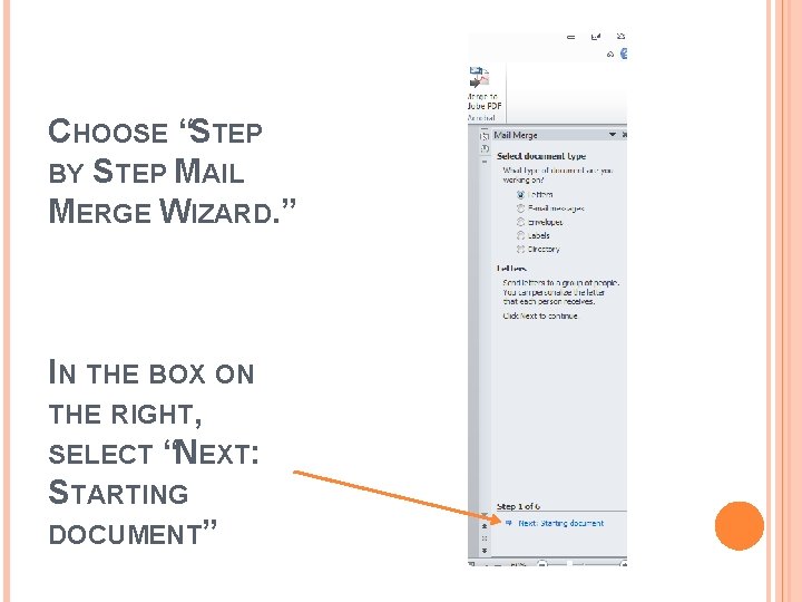 AWARDS AND CERTIFICATES Merging Excel to Word BEGIN