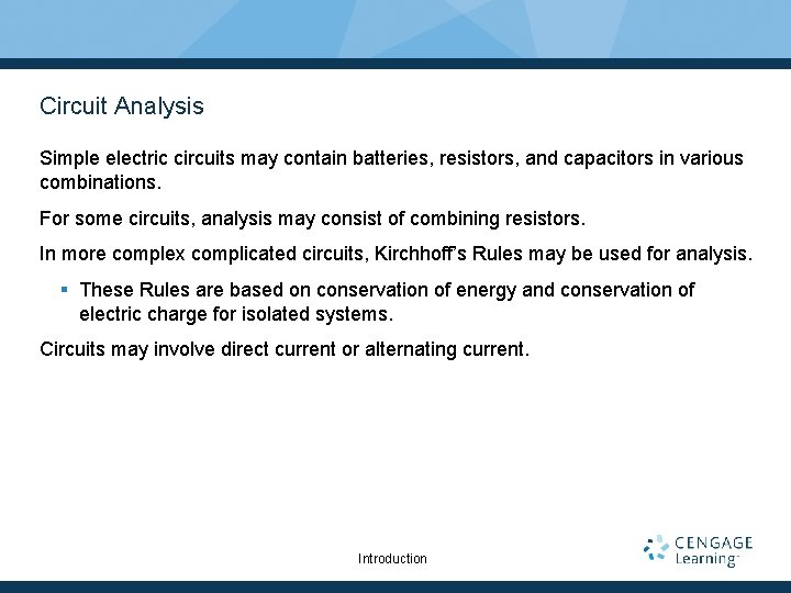 Chapter 28 Summary Direct Current Circuits Circuit Analysis