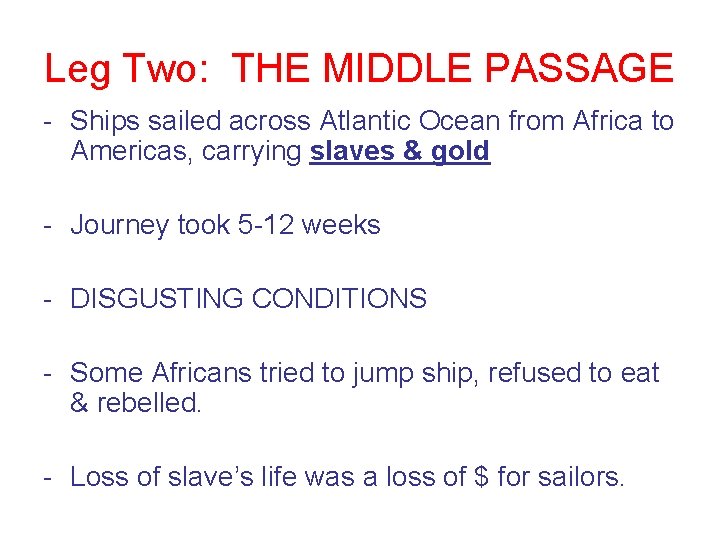 The Triangular Trade aka TransAtlantic Slave Trade DEFINITION