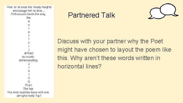 When the slide is labelled Partnered Talk please