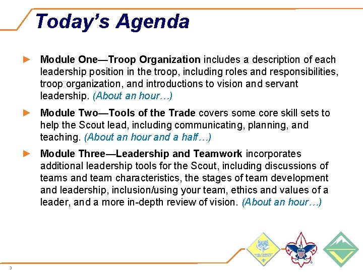 Introduction to Leadership Skills for Troops Troop 125