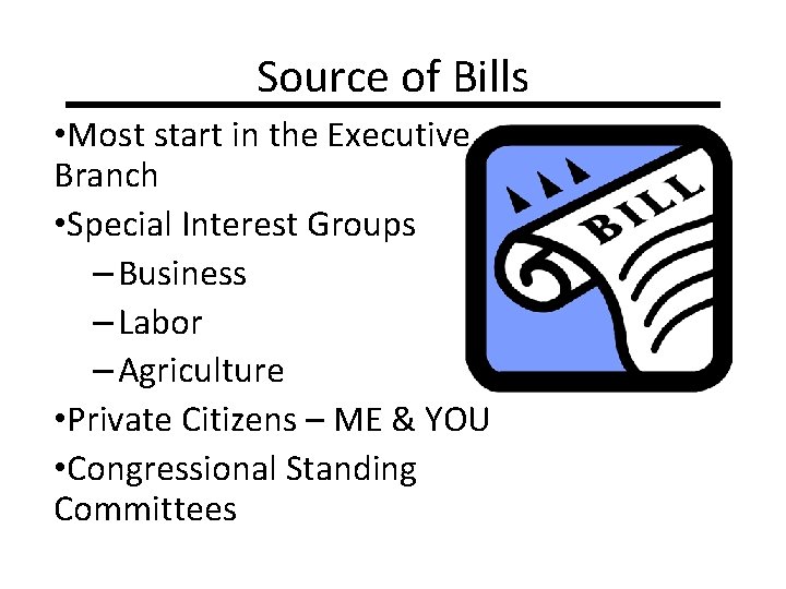 How a bill becomes a law American Govt
