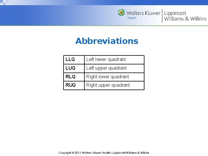 Chapter 5 Body Structure Copyright 2011 Wolters Kluwer