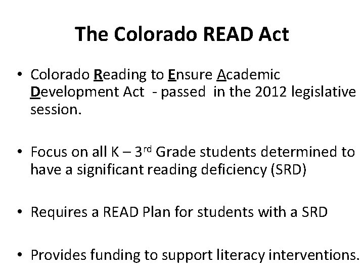 Colorado Department of Education Every Student Every Step