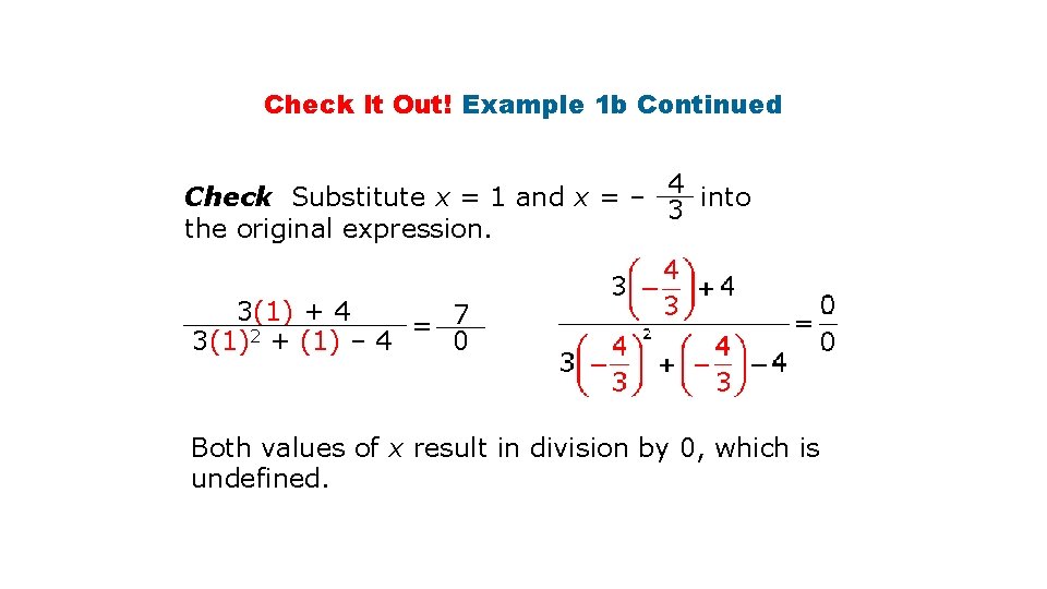 Check It Out Example 1 b Simplify Identify