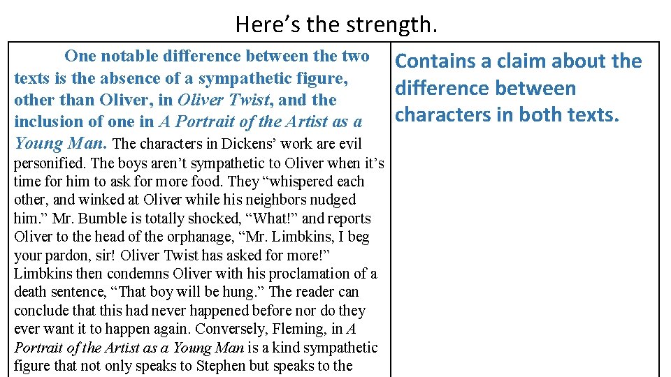 Evaluating an Exemplar Third Body Paragraph We will