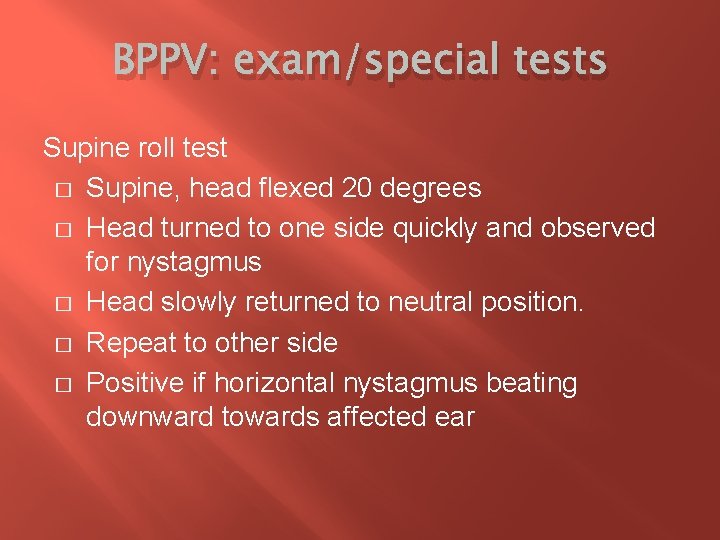 BPPV AND VESTIBULAR REHAB THERAPY Christopher Lambaren PT