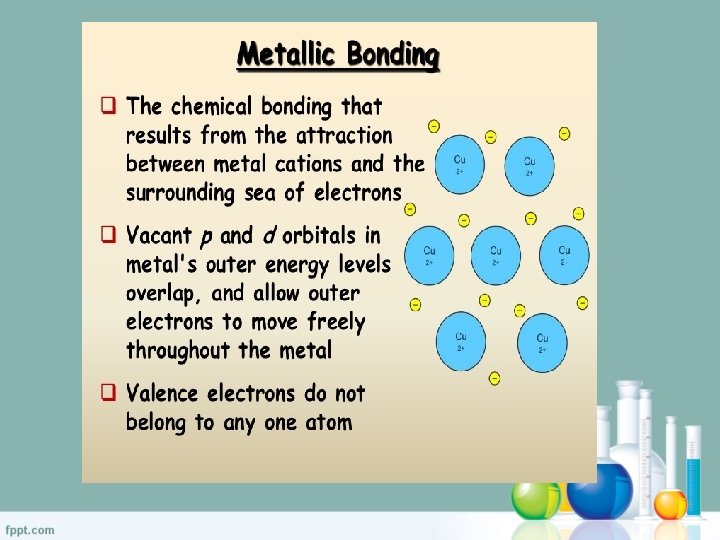 Metallic Bonding Metals have vacant orbitals in their