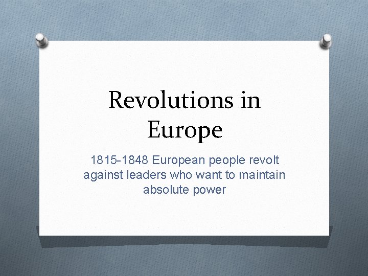 Revolutions in Europe 1815 1848 European people revolt
