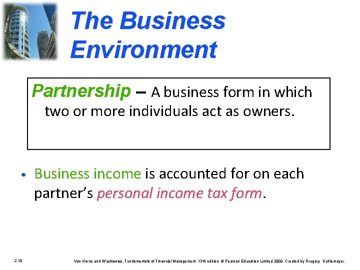 Chapter 2 The Business Tax and Financial Environments