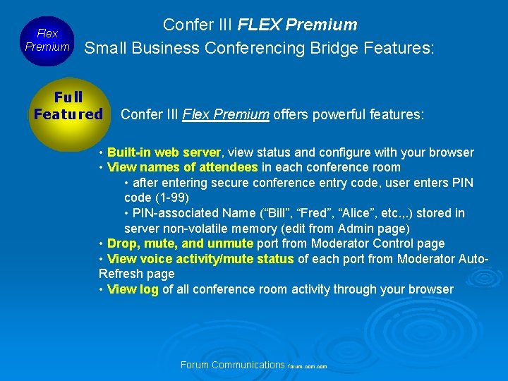 Confer III FLEX Premium Small Business Conferencing Bridge