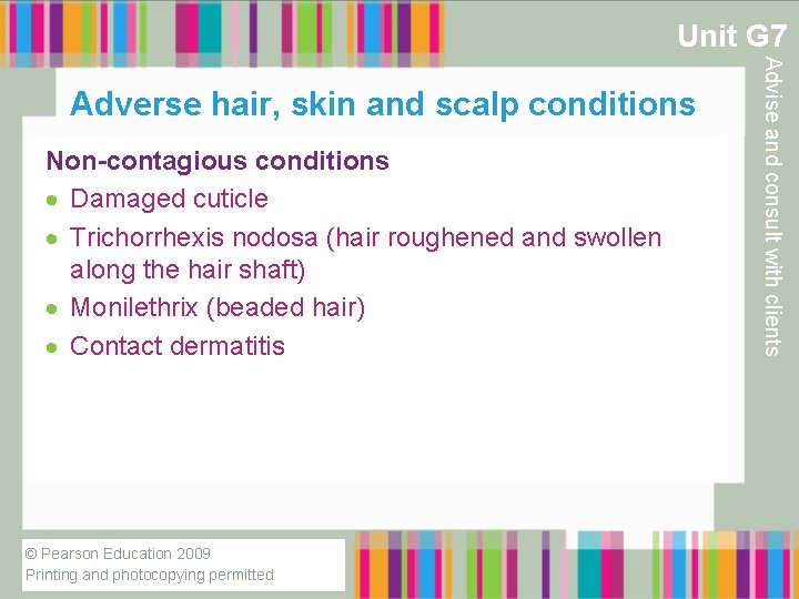 Unit G 7 Adverse hair skin and scalp