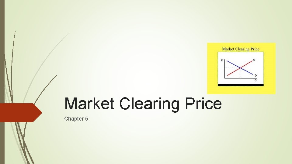 Market Clearing Price Chapter 5 Demand Supply Together