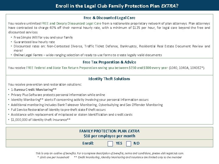 FAMILY PROTECTION PLAN EXTRA buying or selling a