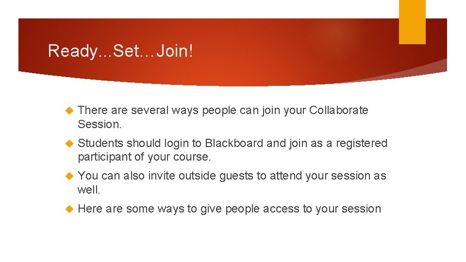 Joining a Session Before we start This presentation