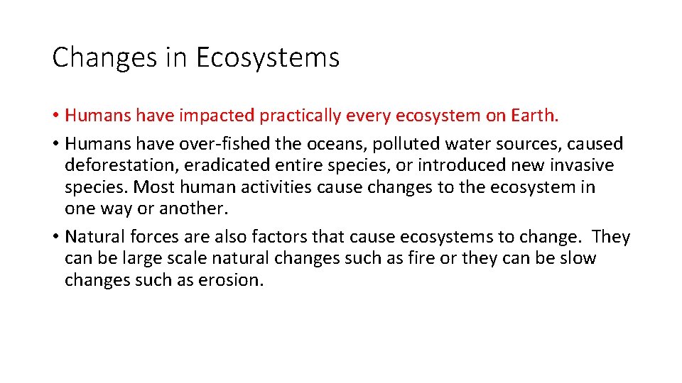 Review Ecosystems Key Information Types of Symbiosis Species
