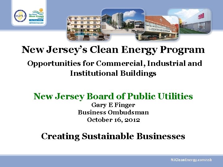 New Jerseys Clean Energy Program Opportunities for Commercial