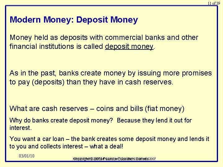 1 of 39 Chapter 27 Money and Banking