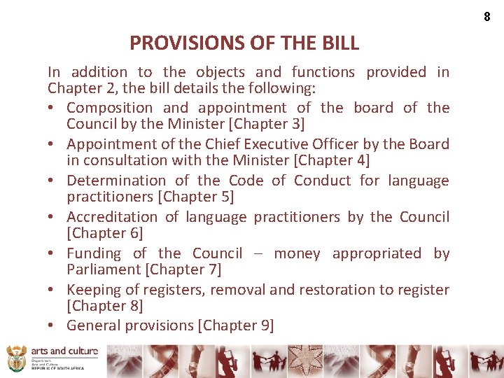 DEPARTMENT OF ARTS AND CULTURE SOUTH AFRICAN LANGUAGE